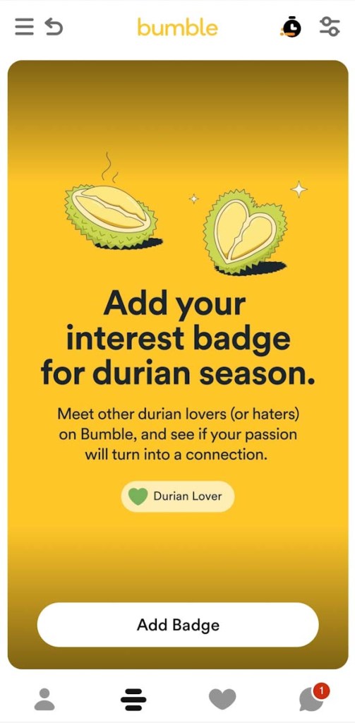 Bumble Introduces Durian-Themed Features to Help Singaporean Singles Find Romantic Connections ...